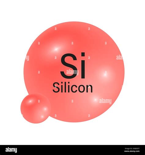 Silicon Element Symbol Shiny Red Spheres Chemical Element Icon