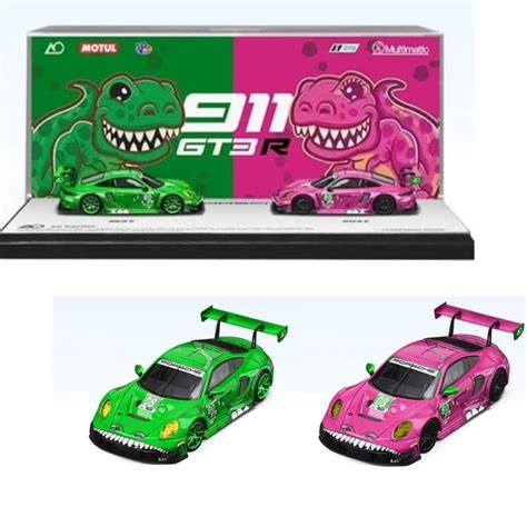Star Race 164 Scale Porsche 911 Gt3 Twin Pack Rexy Green And Roxy Pink