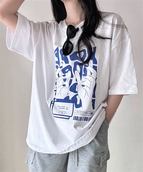 [2장구매 할인]투핸드 호프 여름 오버핏 반팔티 2color 에이블리