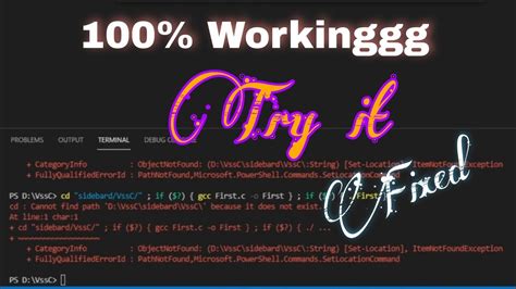 Vs Code Terminal All Error Fix Worked For Me Youtube