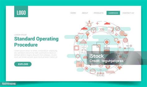Sop 표준 운영 절차 개념 웹 사이트 템플릿 또는 랜딩 페이지 홈페이지에 대한 원 아이콘 원형에 대한 스톡 벡터 아트 및 기타 이미지 원형 프로젝트 관리 0명