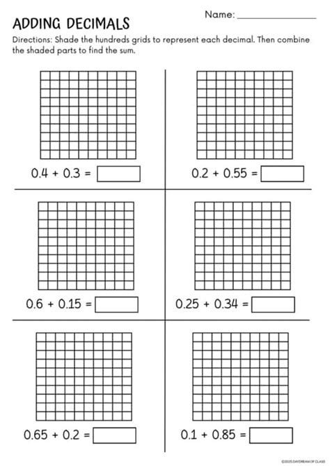 Adding Decimals With Hundreds Grids Visual Math Practice By Daydream Adding Decimals With Hundreds Grids Visual Math Practice By Daydream