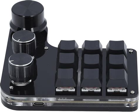 Usb Mini Macro Mechanical Gaming Keyboard Keys Knobs Rgb Led Keypad Macro Play One Handed