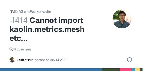 Cannot Import Kaolin Metrics Mesh Etc Issue NVIDIAGameWorks Kaolin GitHub