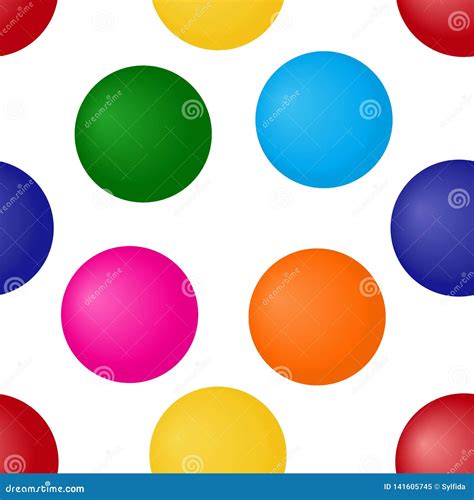Seamless Pattern With Bright Colorful Spheres Vector Illustration Stock Illustration