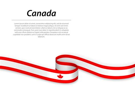 Waving Ribbon Or Banner With Flag Of Canada 21840724 Vector Art At Vecteezy