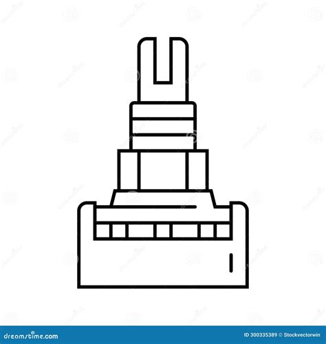 Potentiometer Electronic Component Line Icon Vector Illustration Stock