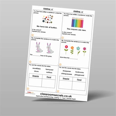 Year 1 Adding S Application And Reasoning Resource Classroom Secrets