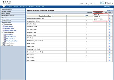 manage metadata additional metadata smartcabinet support