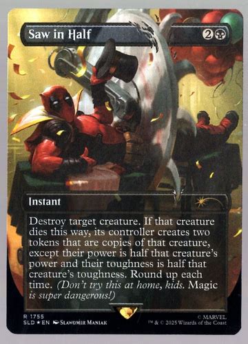 Saw In Half 1755 Rainbow Foil Deadpool Secret Lair Mtg Near Mint Ebay