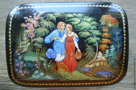 Палехская лаковая шкатулка "По щучьему веленью" – заказать на Ярмарке ...