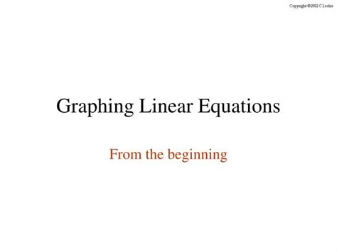 PPT Graphing Linear Equations PowerPoint Presentation Free Download ID