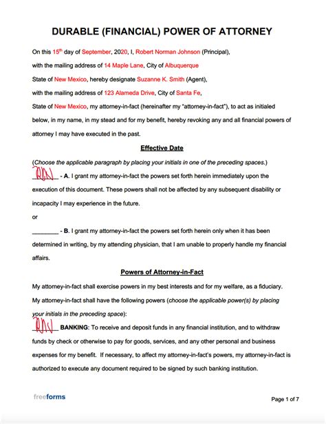 Power Of Attorney Template