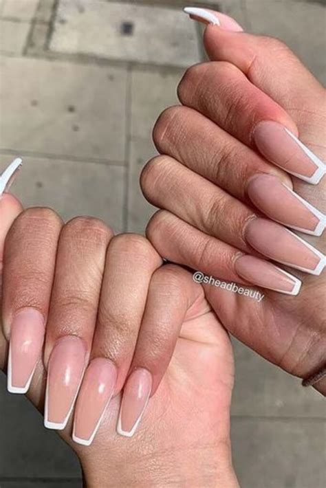 All White Long Coffin Nails At Rosemary Henry Blog