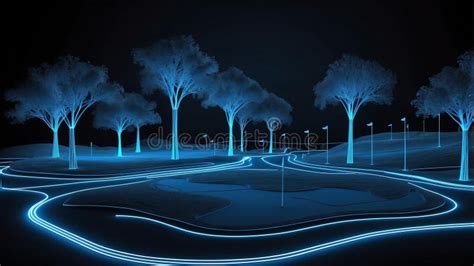 3d Wireframe Model Of A Golf Course The Design S Ai Generated Stock Illustration Illustration