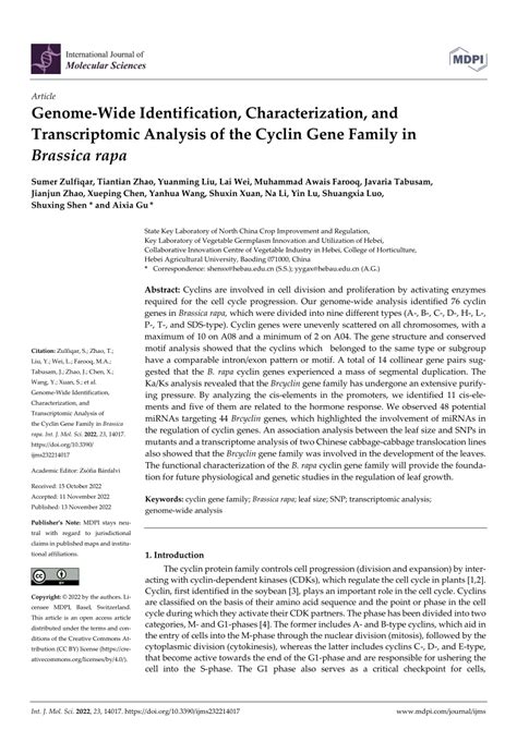 Pdf Genome Wide Identification Characterization And Transcriptomic