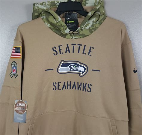 Nike Seattle Seahawks Salute To Service Nfl Hoodie Tan Camo Rare Size