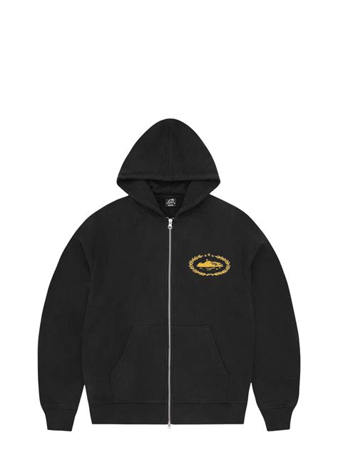 Corteiz Superior Royale Zip Hoodie Black Editorialist Black