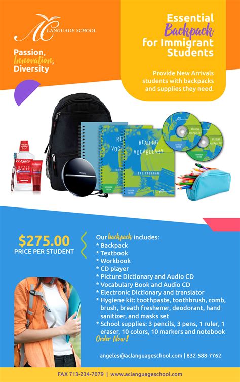 Acls Backpack Flyer 01 Ac Language School