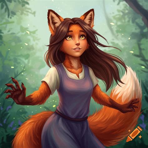 Girl Transforming Into Anthropomorphic Fox On Craiyon