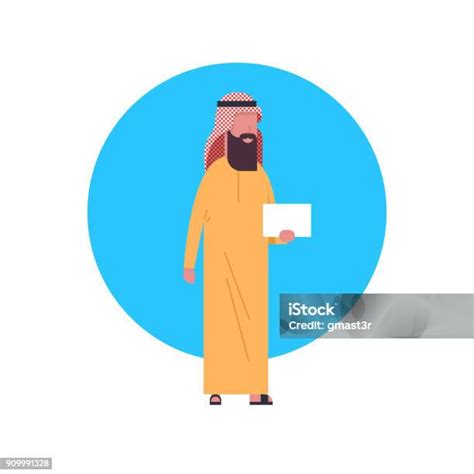 아랍 비즈니스 남자 아이콘 전통적인 입고 옷 전체 길이 아랍 사업가 무슬림 남성 아바타 기업 재무와 산업에 대한 스톡 벡터 아트 및 기타 이미지 기업 재무와 산업 남성