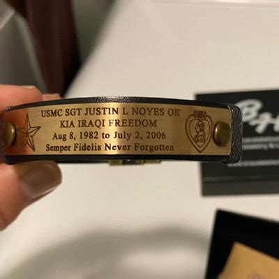 Custom Military Memorial Leather Bracelet Army Remembrance Kia
