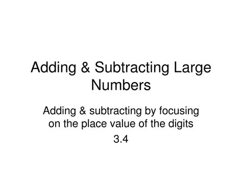 PPT Adding Subtracting Large Numbers PowerPoint Presentation ID