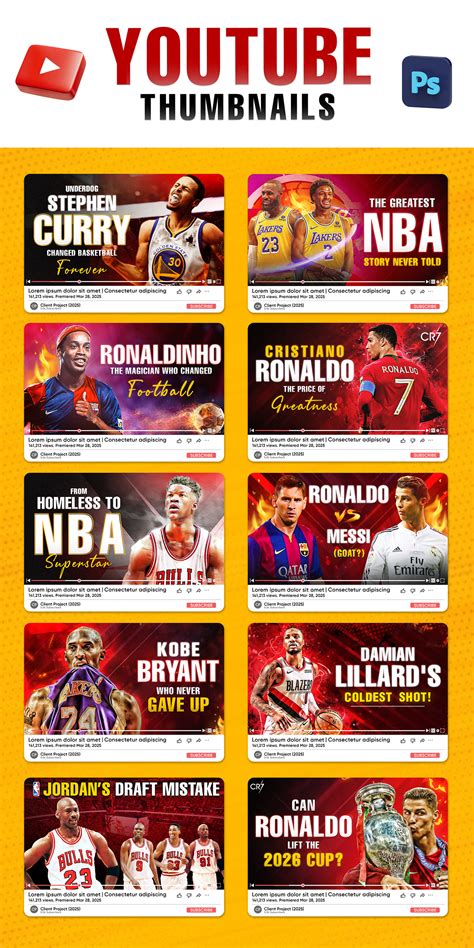 Youtube Thumbnails That Convert Sports Series Behance