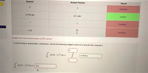 Solved Entered Answer Preview Result 2 2 Incorrect