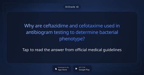 Why Are Ceftazidime And Cefotaxime Used In Antibiogram Testing To