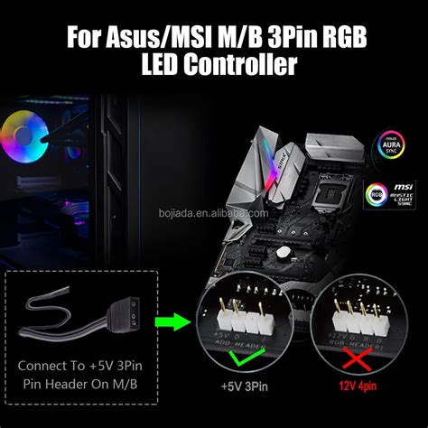 12 Ways 5V 3pin RGB ARGB Fan HUB Adapter SATA 15pin Power Connector
