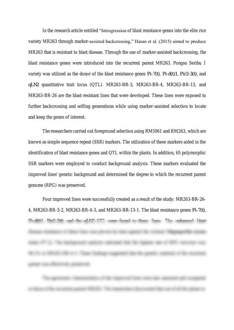 Introgression Bbt 402 Plant Genetics Usm Thinkswap