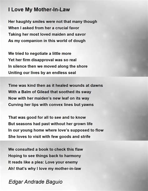 Loving Mother In Law Poems