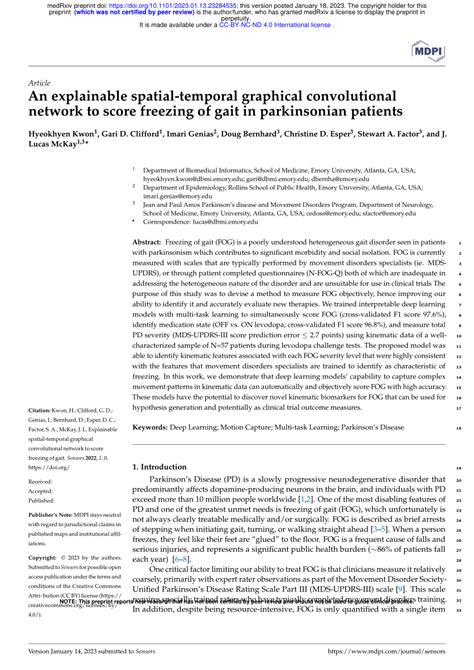 Pdf An Explainable Spatial Temporal Graphical Convolutional Network To Score Freezing Of Gait
