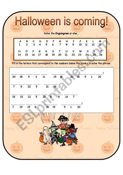 Halloween Cryptogram Worksheets