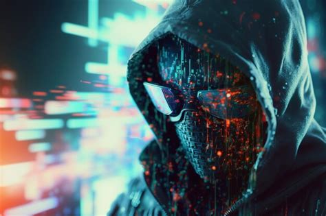 Premium Ai Image Cyber War Hacker In Abstract Hologram Futuristic