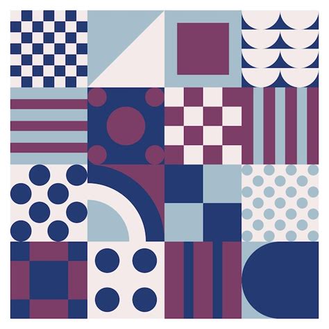 Premium Vector Abstract Bauhaus Geometric Pattern Background Vector Circle Triangle And Square