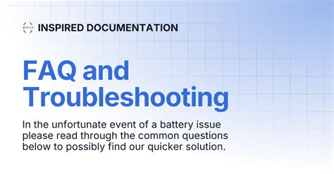 faq and troubleshooting inspired documentation