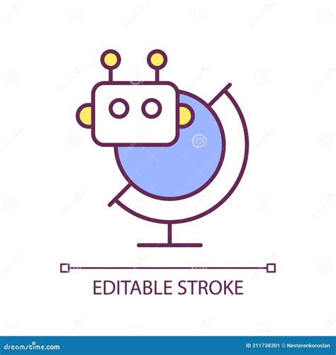 Machine Learning Symbol Rgb Color Icon Stock Vector Illustration Of Communication Network