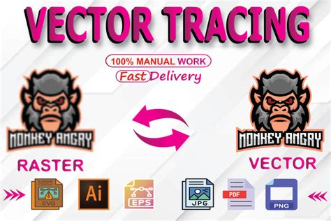do vector tracing redraw logo and convert raster to vector by