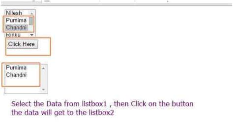 Example Of Listbox Control In Asp Net Using C