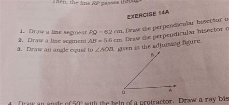 Draw A Line Segment AB Cm Draw The Perpendicular Bisector Draw