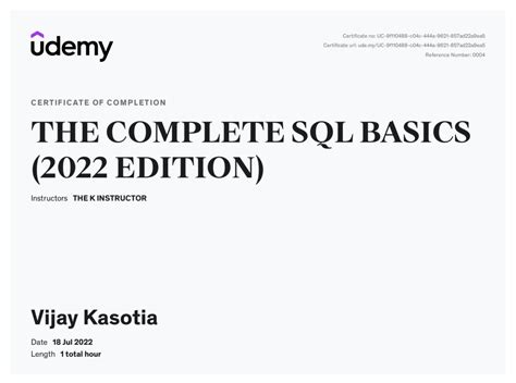Vijay Kasotia On Linkedin Sql Udemycourse