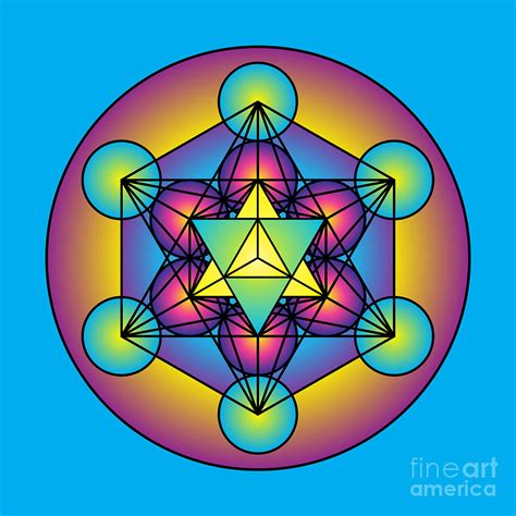 Metatrons Cube With Merkaba Digital Art By Galactic Mantra Fine Art