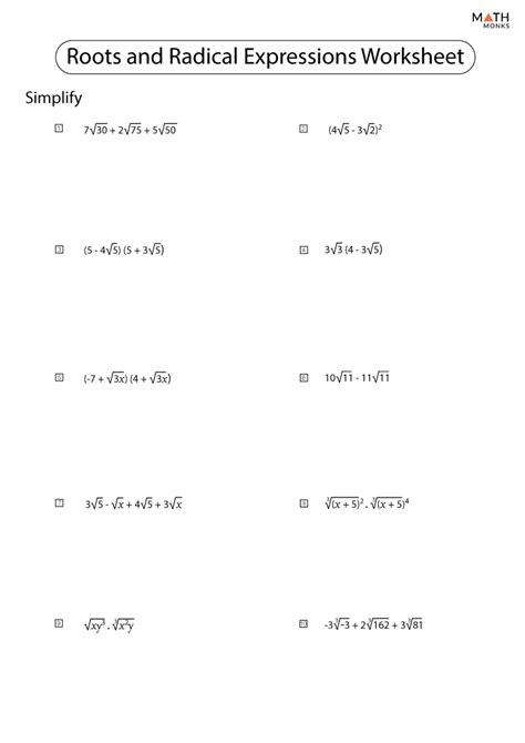 Free Radical Equations Worksheet Download Free Radical Equations