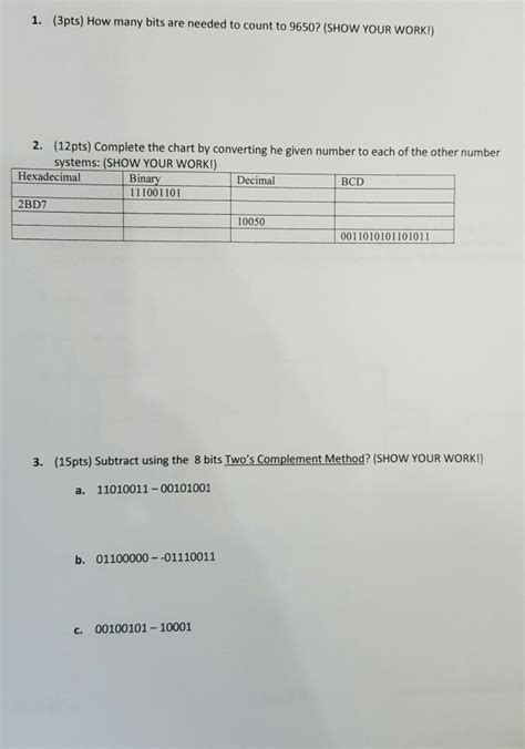 Solved Pts How Many Bits Are Needed To Count To Chegg