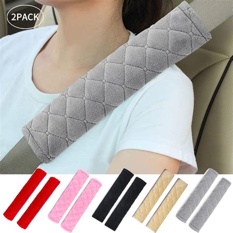 2pcs Car Seat Belts Covers Plush Auto Padding Cushion Cover Interior