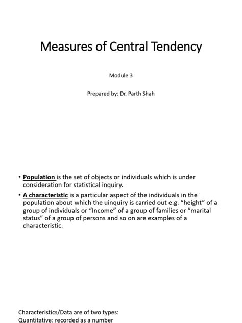 Module 3 Measures Of Central Tendency Final Pdf Median Mode