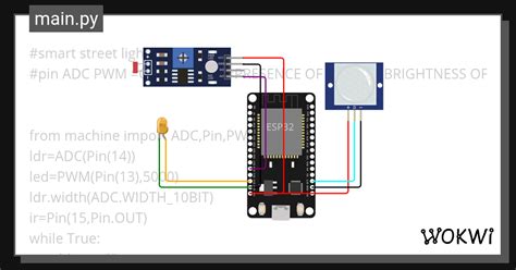 Smart Street Light Wokwi Esp32 Stm32 Arduino Simulator