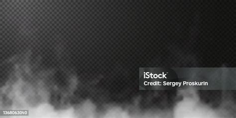 벡터 격리 된 연기 Png 투명한 검은 색 배경에 흰색 연기 질감 증기 연기 안개 구름의 특수 효과 가루로 빻은에 대한 스톡